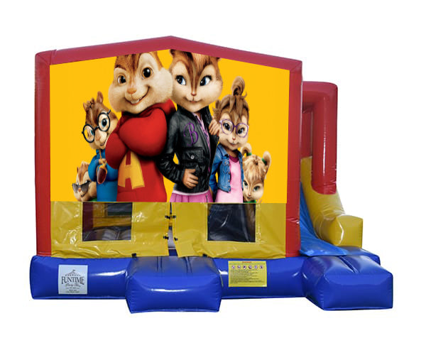 Alvin & the Chipmunks Small External Slide Jumping Castle – Jumping ...